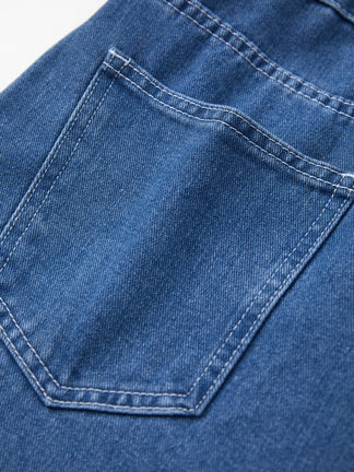 Blue Vintage Washed Effect Boyfriend Denim Overalls – Razys.com