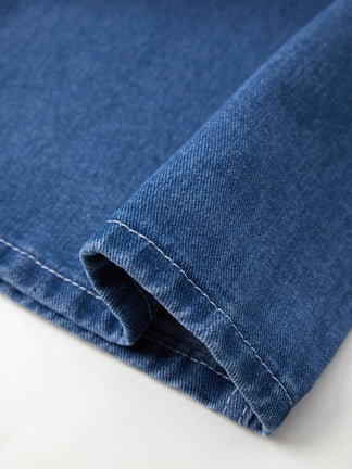 Blue Vintage Washed Effect Boyfriend Denim Overalls – Razys.com