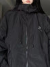 Oversized Retro Black Waterproof Outdoor Jacket with Hood – Razys.com